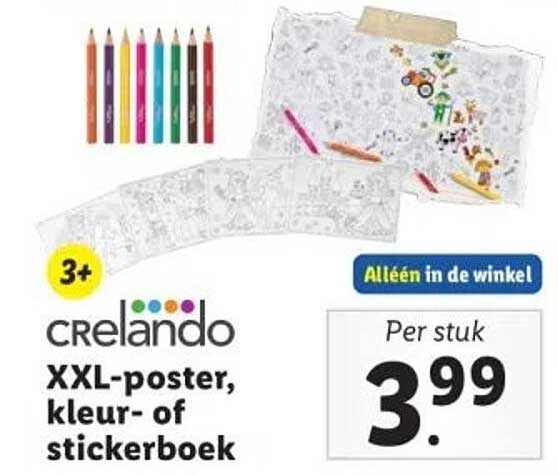 Crelando Xxl-Poster, Kleur- Of Stickerboek aanbieding bij Lidl