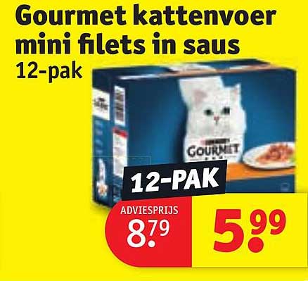 Gourmet Kattenvoer Mini Filets In Saus aanbieding bij Kruidvat