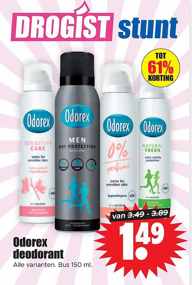 Odorex Deodorant aanbieding bij Dirk
