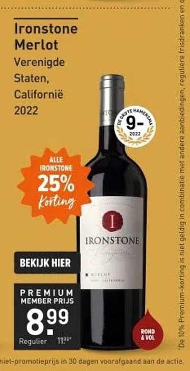 Ironstone Merlot Aanbieding bij Gall & Gall - FolderFeest.nl