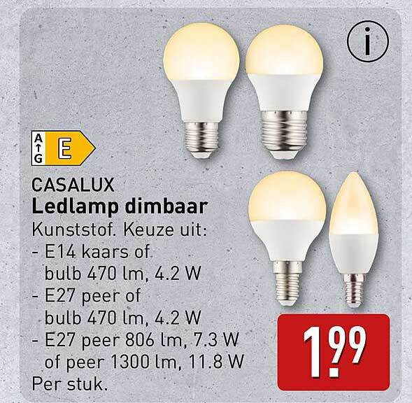 Casalux Ledlamp Dimbaar Aanbieding bij ALDI - FolderFeest.nl