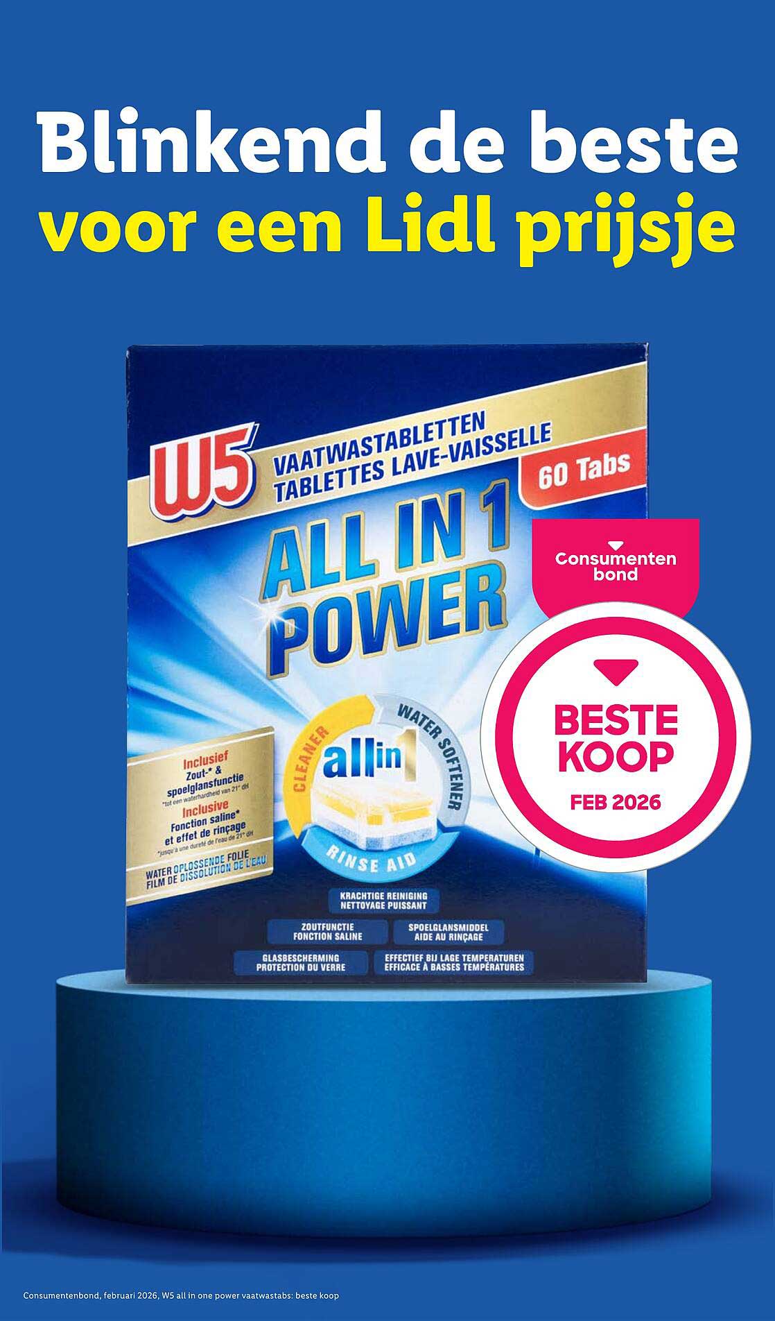 W5 Vaatwastabletten All In 1 Power 60 Tabs Aanbieding bij Lidl ...
