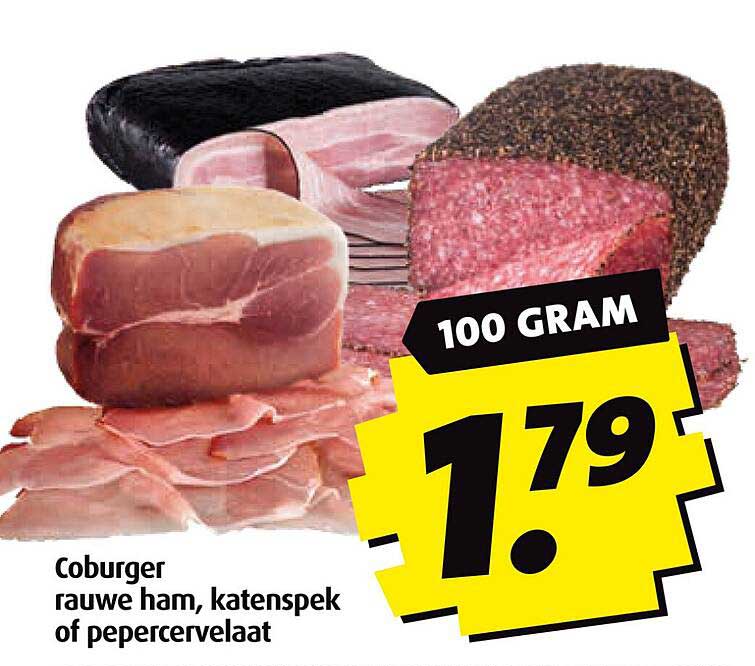Coburger Rauwe Ham, Katenspek Of Pepercervelaat aanbieding bij Boni