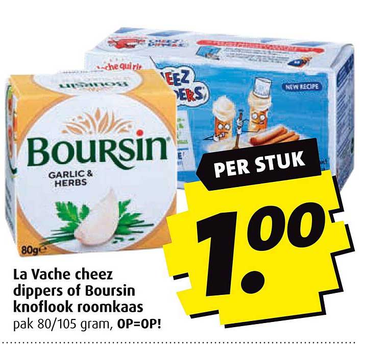 La Vache Cheez Dippers Of Boursin Knoflook Roomkaas Pak 80/105 Gram ...