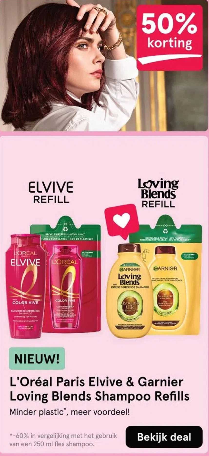 L'oréal Paris Elvive & Garnier Loving Blends Shampoo Refills aanbieding ...