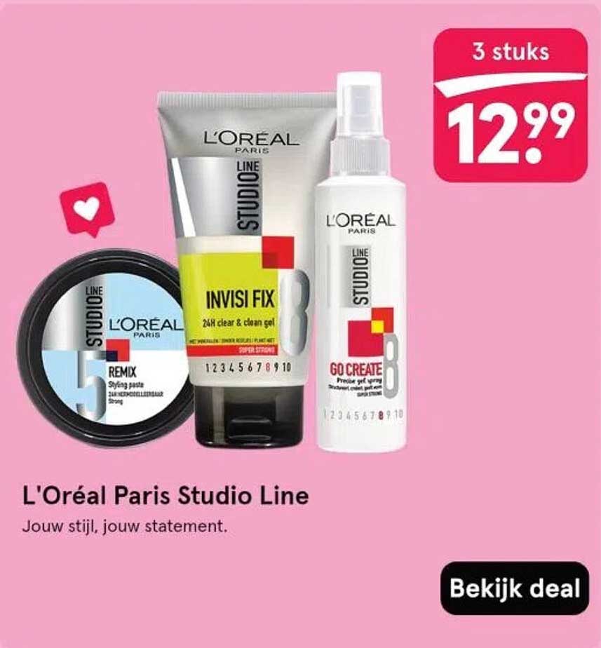 L'oréal Paris Studio Line aanbieding bij Etos