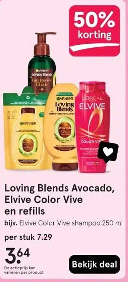 Loving Blends Avocado, Elvive Color Vive En Refills aanbieding bij Etos