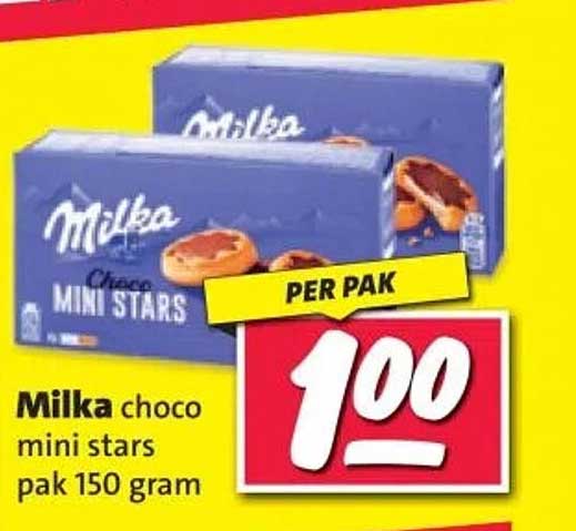 Milka Choco Mini Stars Pak 150 Gram aanbieding bij Nettorama