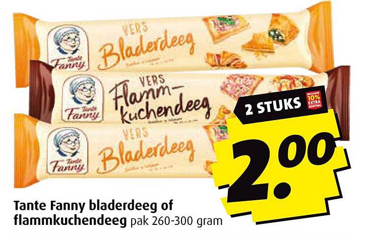 Tante Fanny Bladerdeeg Of Flammkuchendeeg Pak 260-300 Gram aanbieding ...