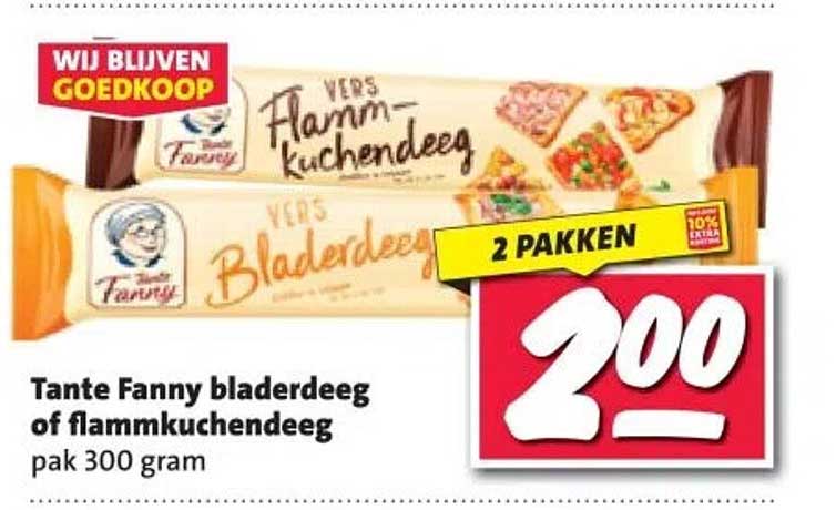 Tante Fanny Bladerdeeg Of Flammkuchendeeg Pak 300 Gram aanbieding bij ...
