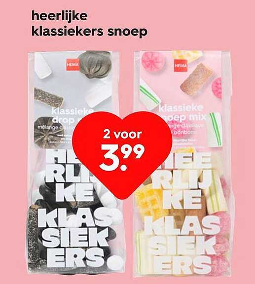 Heerlijke Klassiekers Snoep Aanbieding bij HEMA - FolderFeest.nl