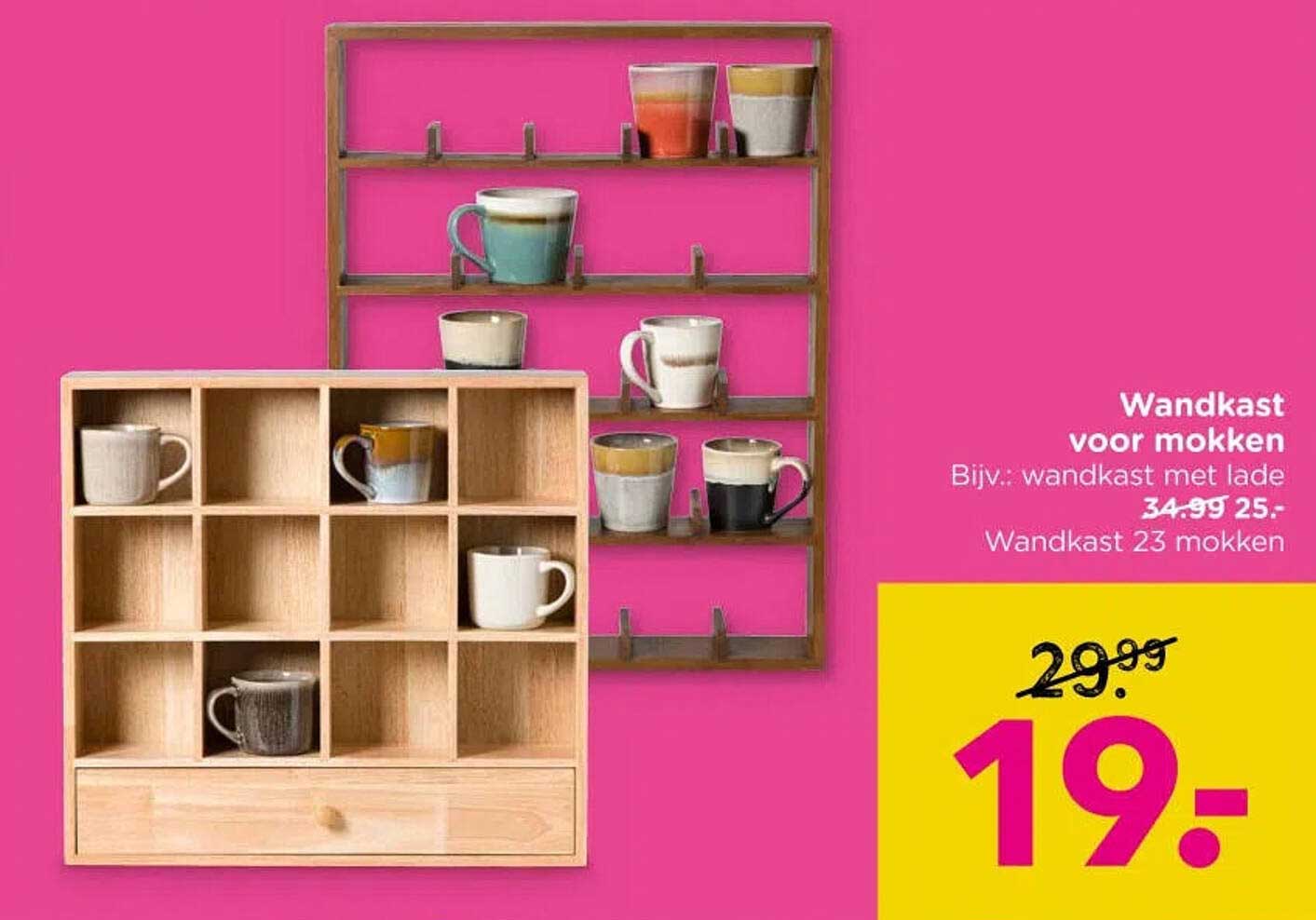 Wandkast Voor Mokken Aanbieding bij Xenos - FolderFeest.nl