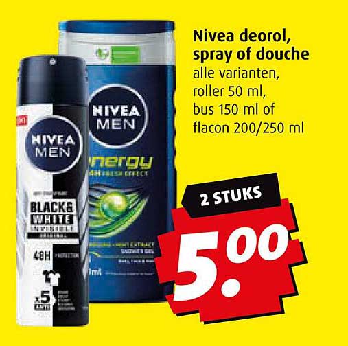 Nivea Deorol, Spray Of Douche Aanbieding bij Boni - FolderFeest.nl