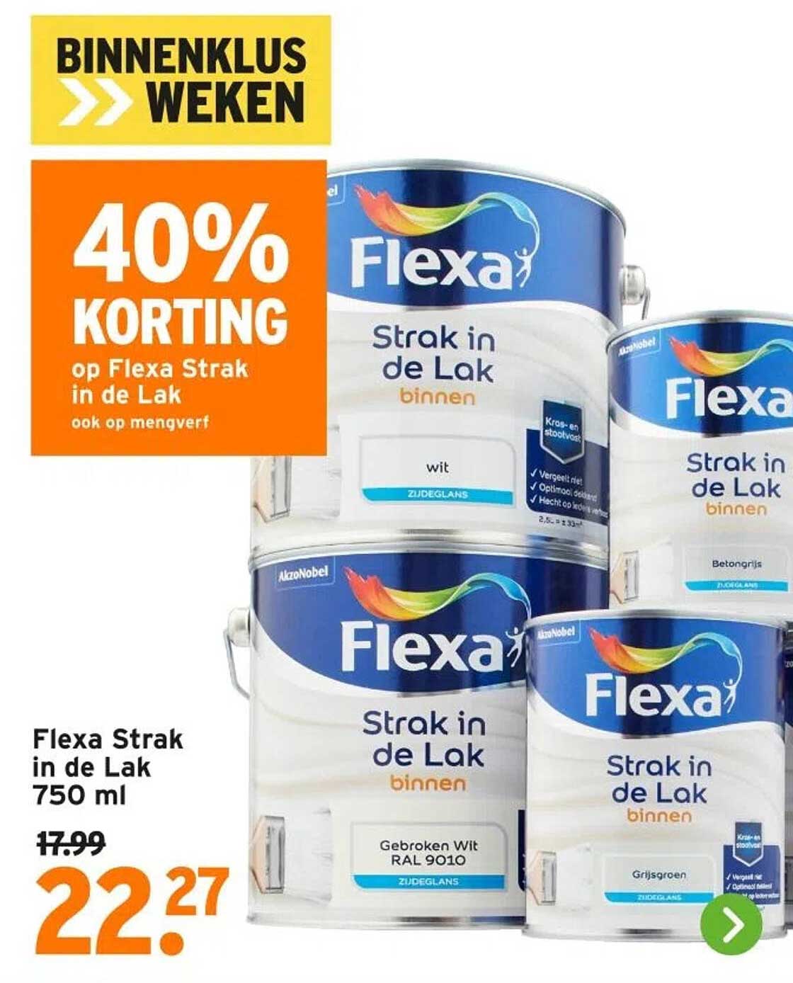 Flexa Strak In De Lak Binnen aanbieding bij GAMMA