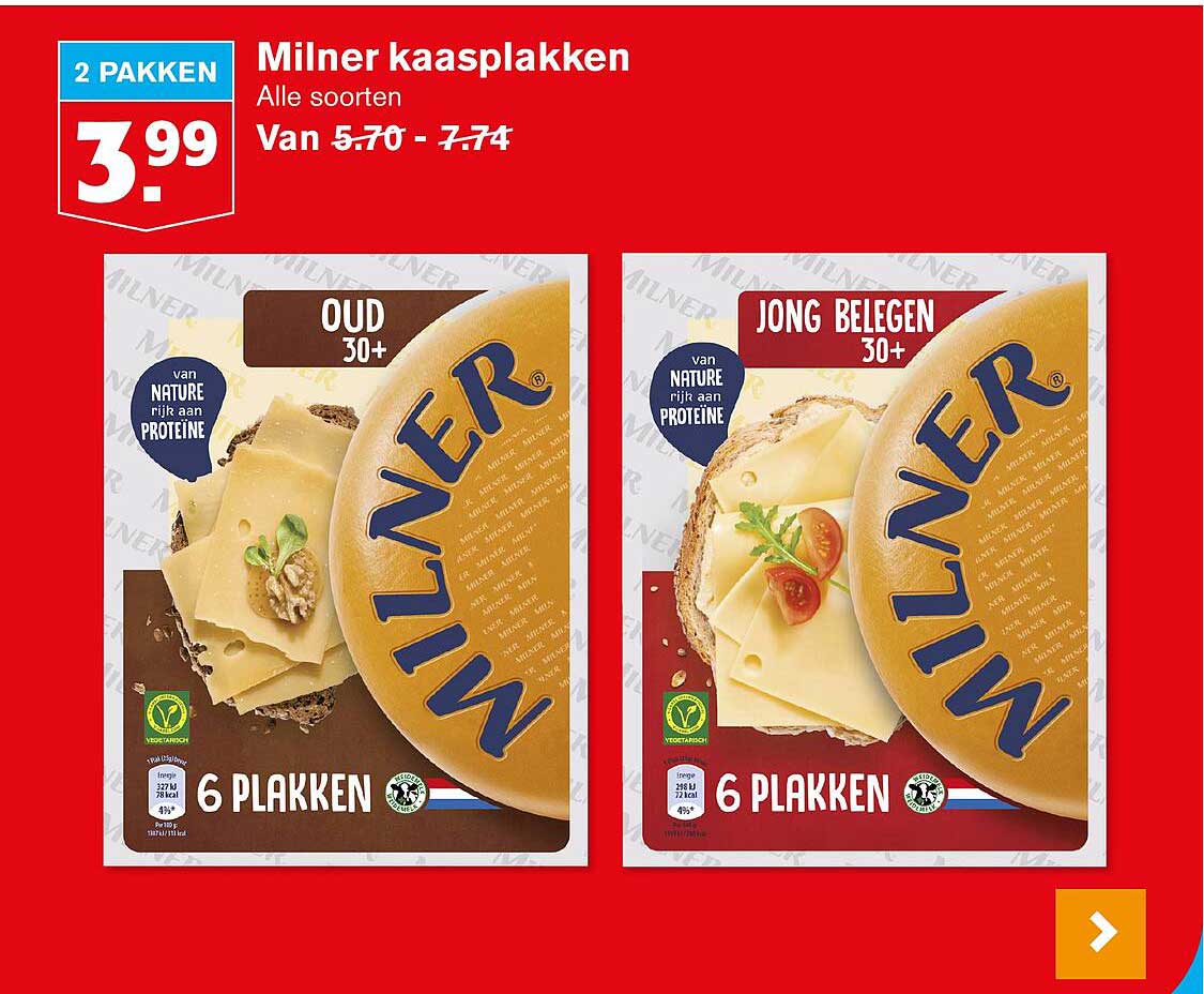Milner Kaasplakken Aanbieding bij Hoogvliet - FolderFeest.nl