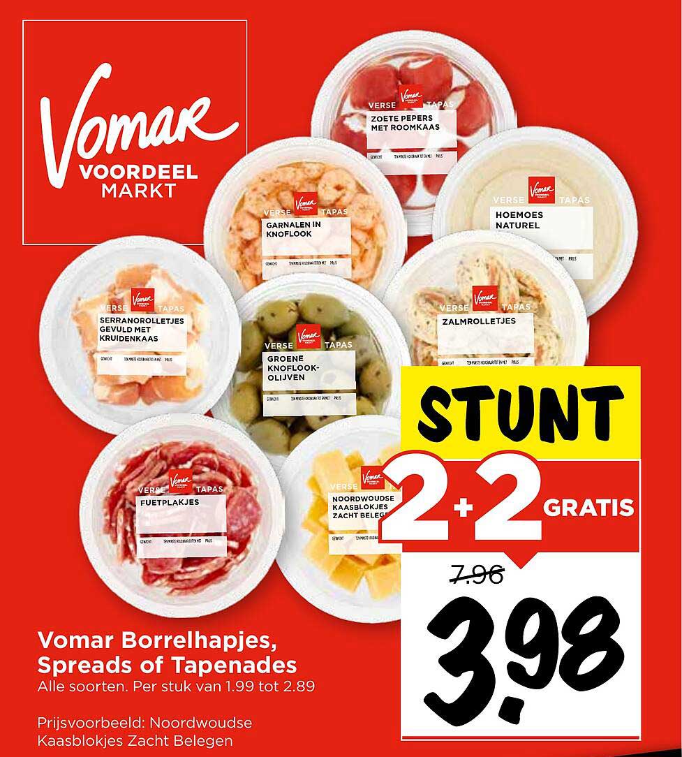 Vomar Borrelhapjes, Spreads Of Tapenades Aanbieding bij Vomar ...