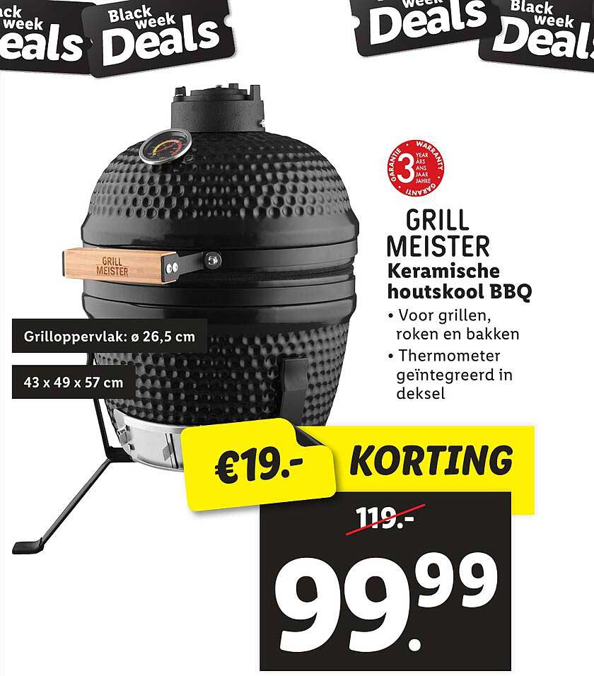 Grill Meister Keramische Houtskool Bbq aanbieding bij Lidl