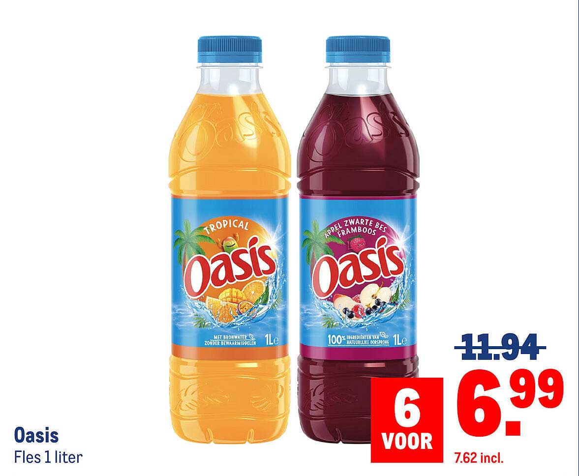 Oasis Fles 1 Liter aanbieding bij Makro