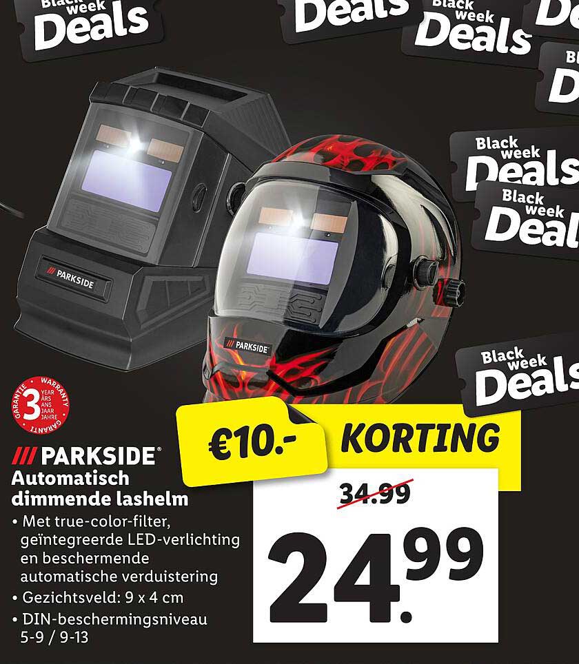 Parkside Automatisch Dimmende Lashelm aanbieding bij Lidl