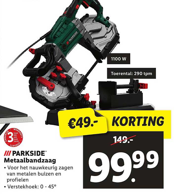 Parkside Metaalbandzaag aanbieding bij Lidl