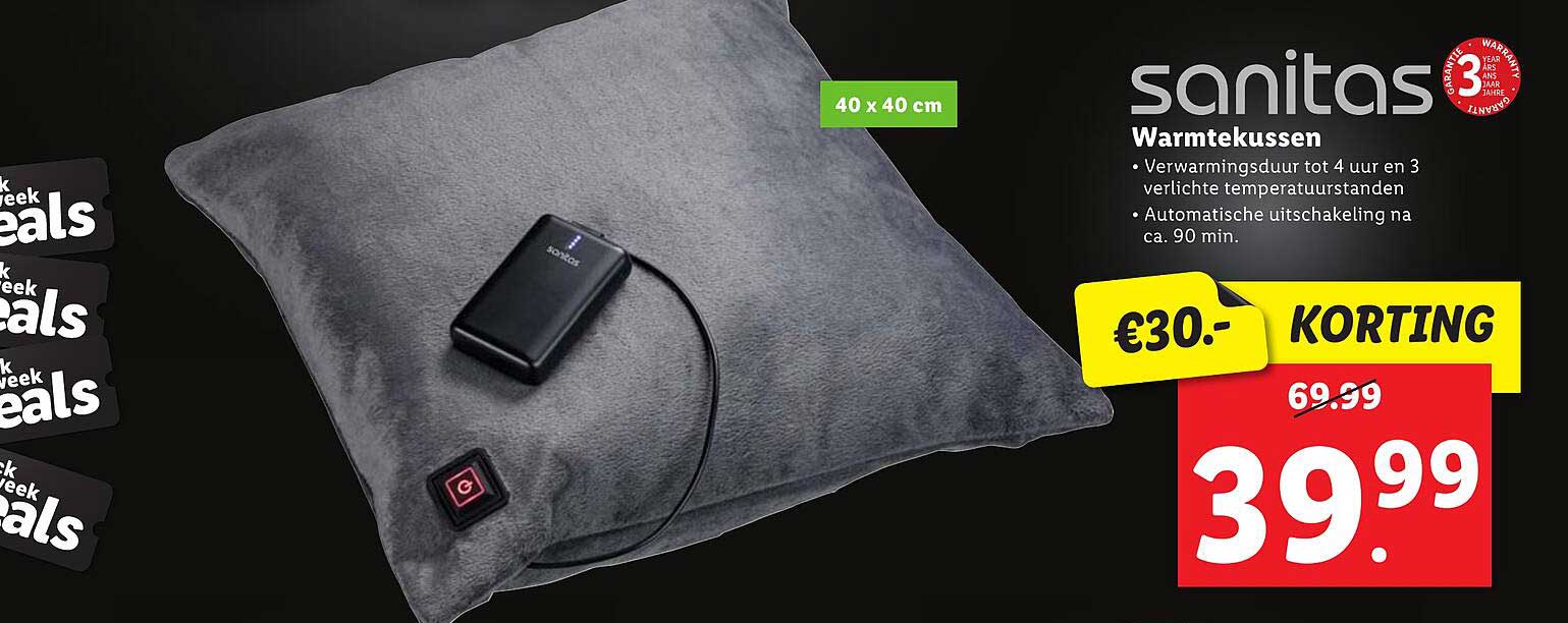Sanitas Warmtekussen Aanbieding bij Lidl - FolderFeest.nl