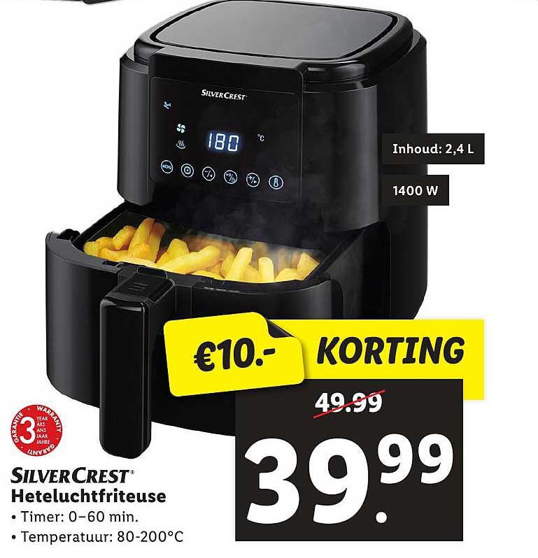 Silvercrest Heteluchtfriteuse Aanbieding bij Lidl - FolderFeest.nl