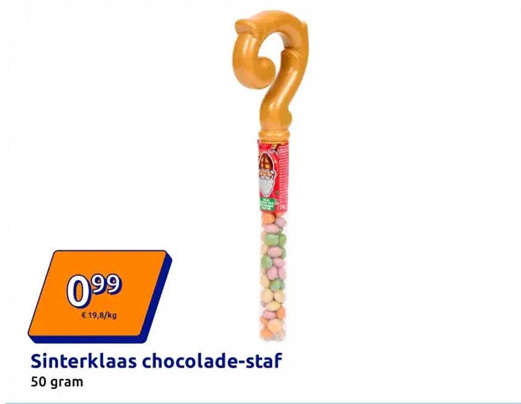 Sinterklaas Chocolade-Staf Aanbieding bij Action - FolderFeest.nl