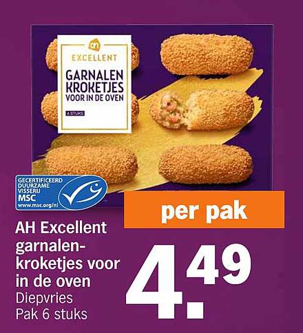 Ah Excellent Garnalen-Kroketjes Voor In De Oven aanbieding bij Albert Heijn