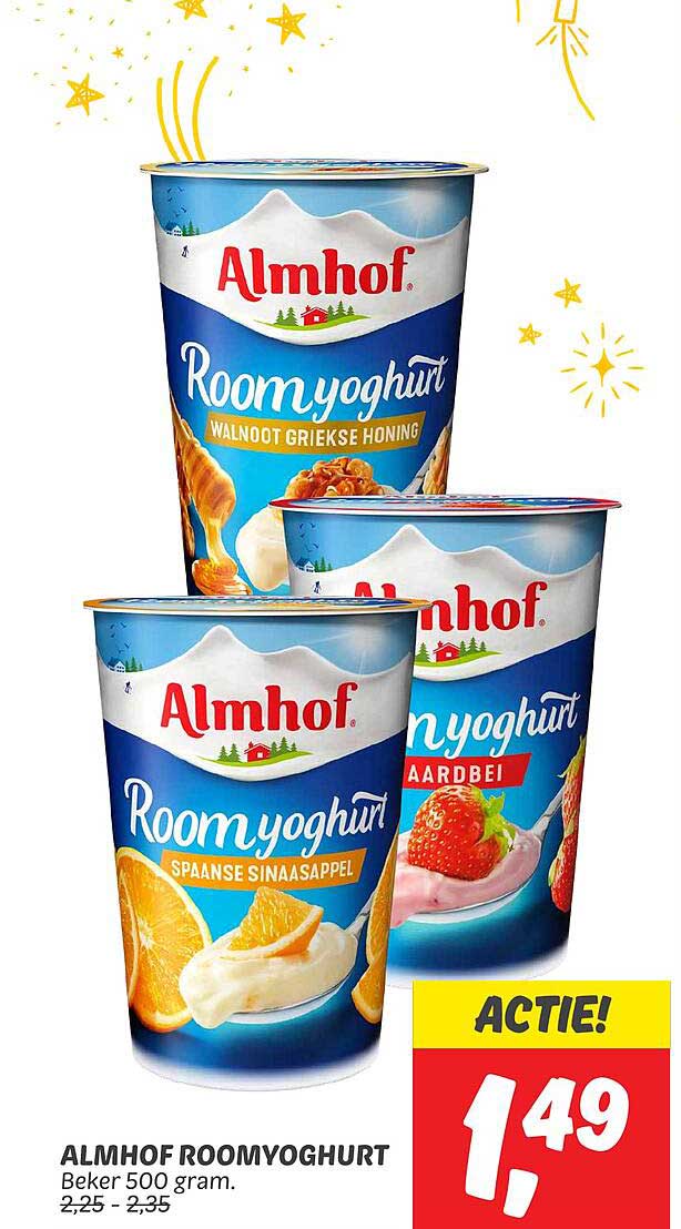 Almhof Roomyoghurt aanbieding bij Dekamarkt