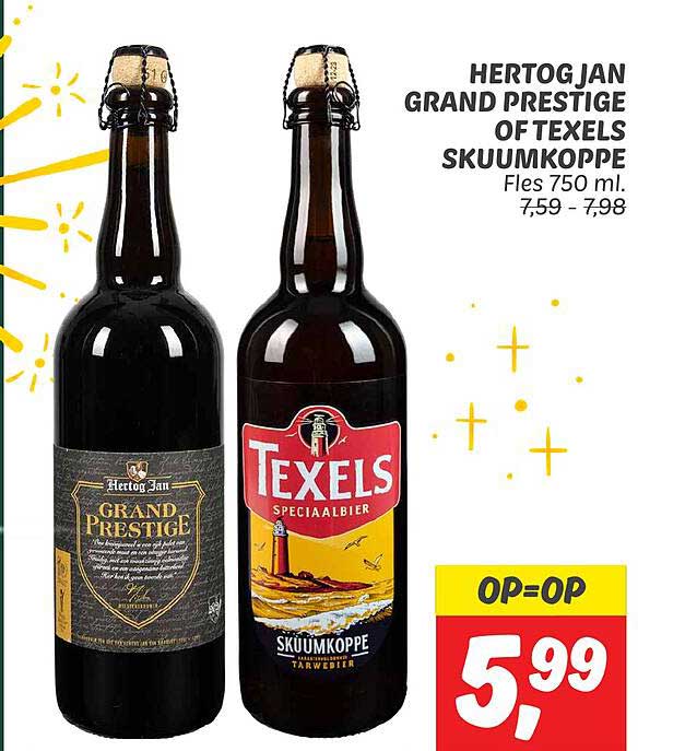 Hertog Jan Grand Prestige Of Texels Skuumkoppe Aanbieding bij Dekamarkt ...