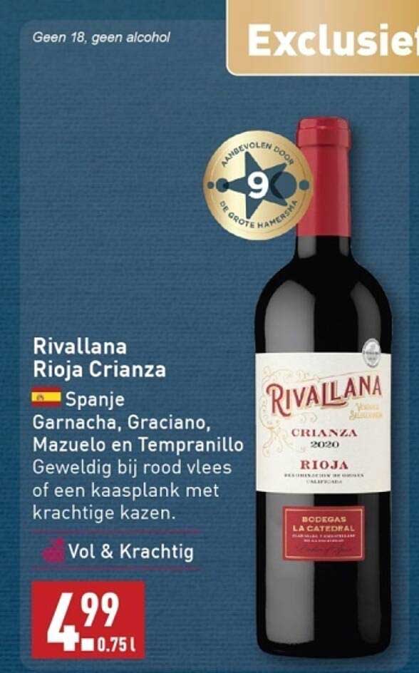 Rivallana Rioja Crianza aanbieding bij ALDI