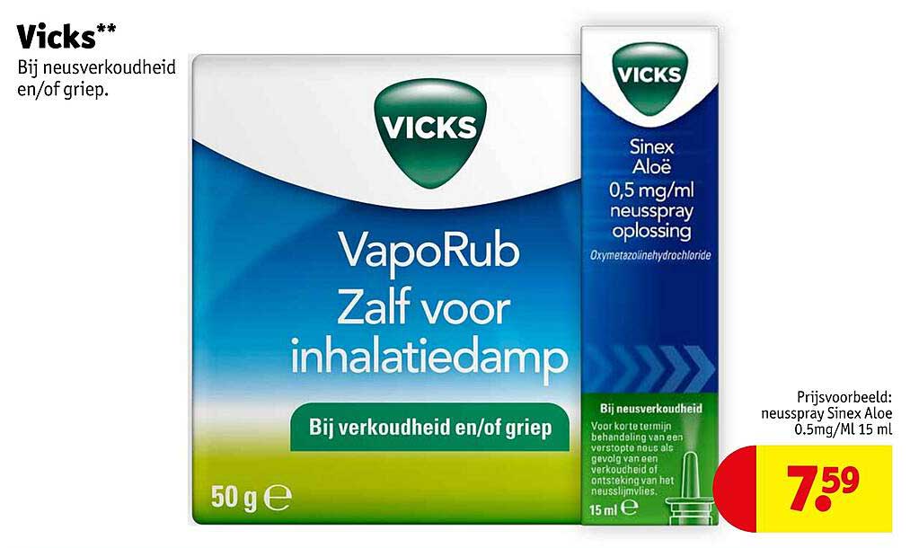 Vicks Vaporub Zalf Voor Inhalatiedamp Aanbieding bij Kruidvat ...