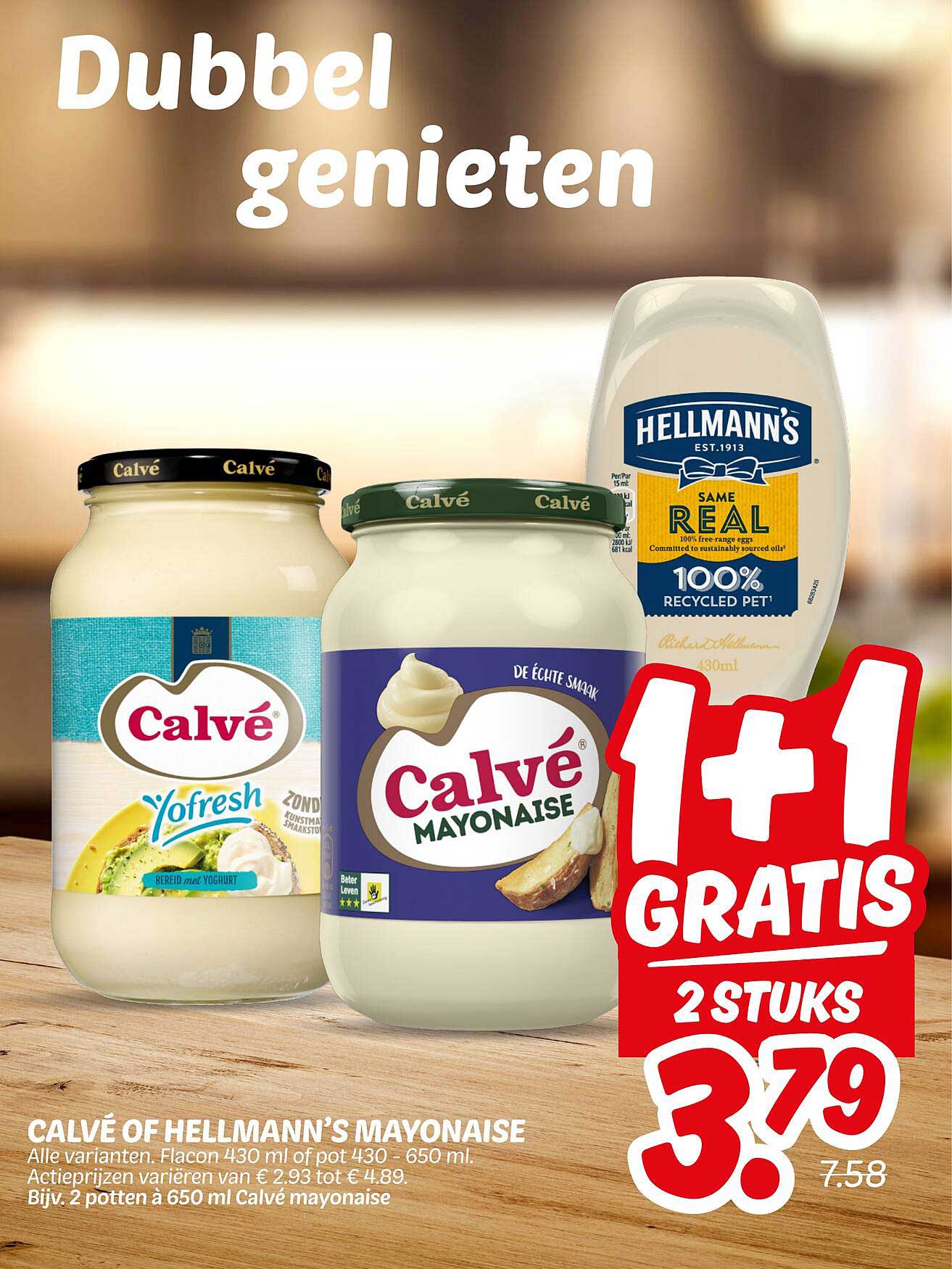 Calvé Of Hellmann's Mayonaise Aanbieding bij Dekamarkt - FolderFeest.nl