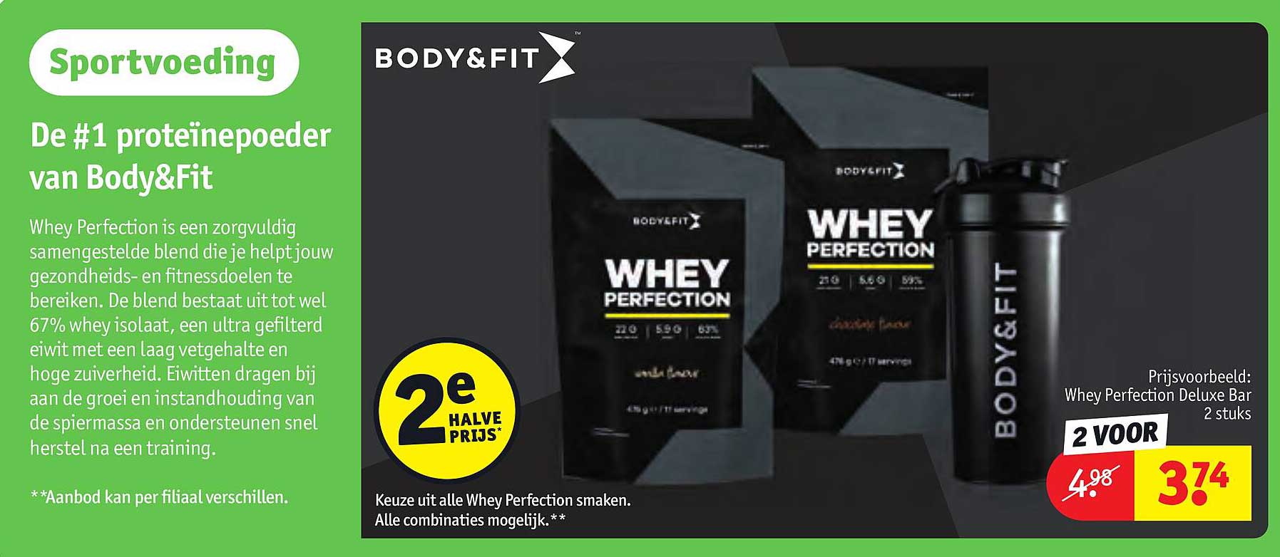 De #1 Proteïnepoeder Van Body&Fit aanbieding bij Kruidvat