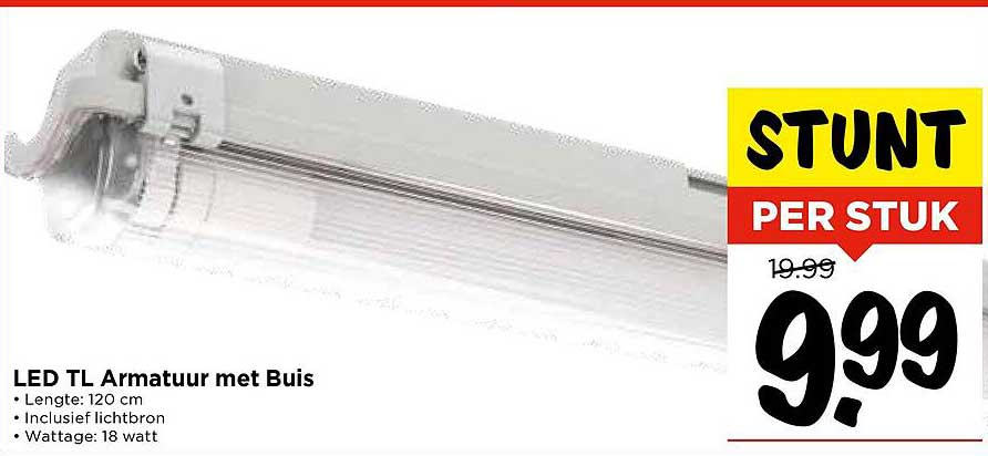 Led Tl Armatuur Met Buis aanbieding bij Vomar
