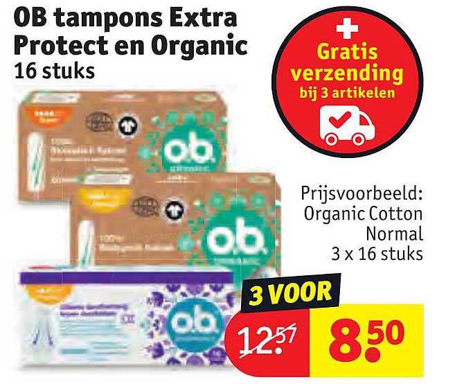 Ob Tampons Extra Protect En Organic Aanbieding bij Kruidvat ...