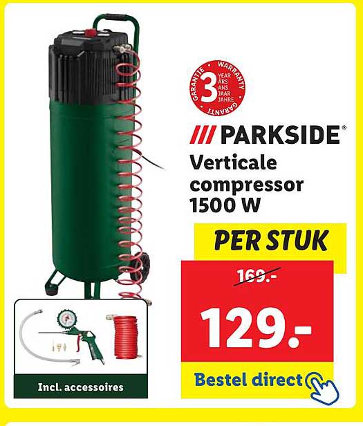 Parkside Verticale Compressor 1500 W Aanbieding bij Lidl - FolderFeest.nl