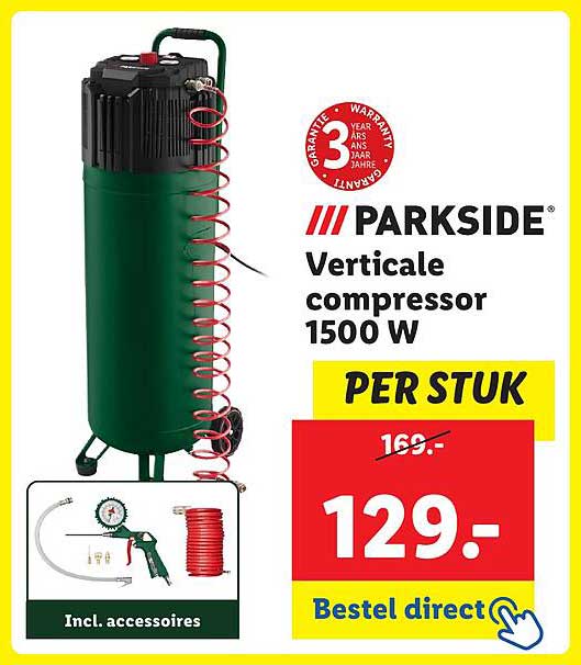 Parkside Verticale Compressor 1500 W aanbieding bij Lidl
