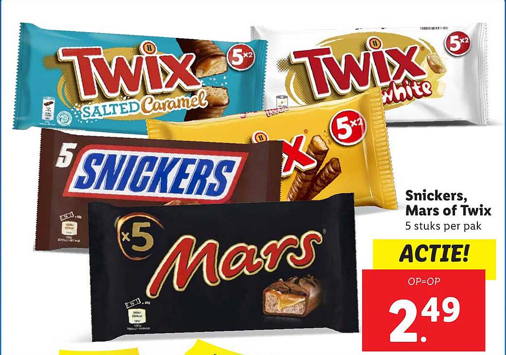 Snickers, Mars Of Twix aanbieding bij Lidl