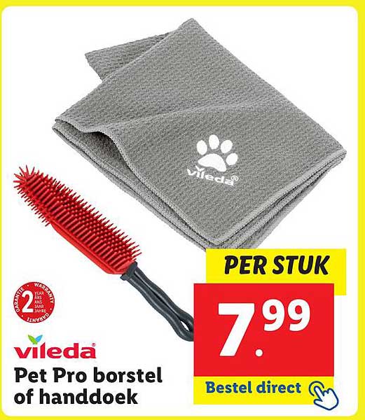 Vileda Pet Pro Borstel Of Handdoek aanbieding bij Lidl