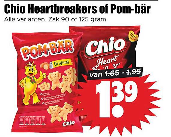 Chio Heartbreakers Of Pom-Bär Aanbieding bij Dirk - FolderFeest.nl