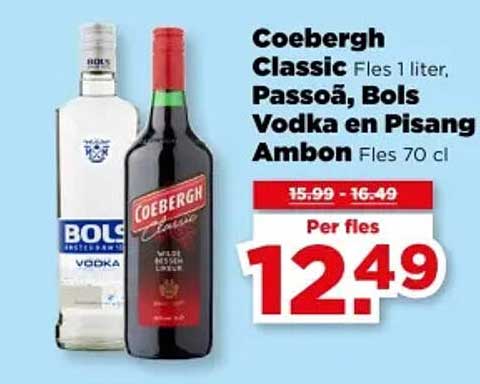 Coebergh Classic Fles 1 Liter, Passoã, Bols Vodka En Pisang Ambon Fles ...