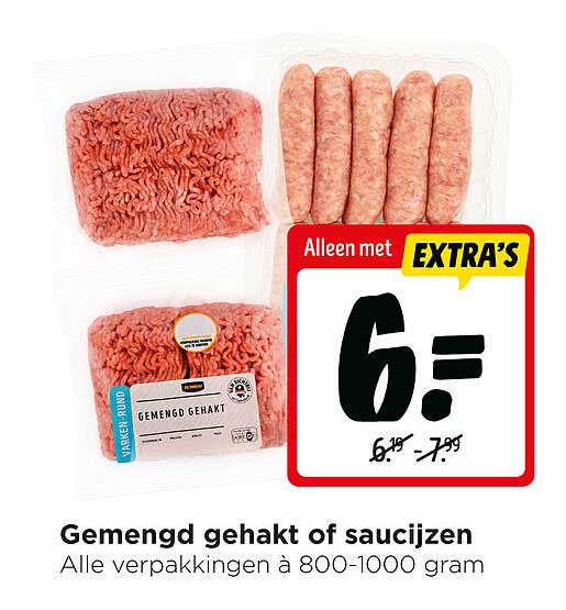 Gemengd Gehakt Of Saucijzen Alleen Met Extra's 6= Aanbieding bij Jumbo ...