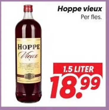 Hoppe Vieux Per Fles. 1.5 Liter Aanbieding bij Dekamarkt - FolderFeest.nl