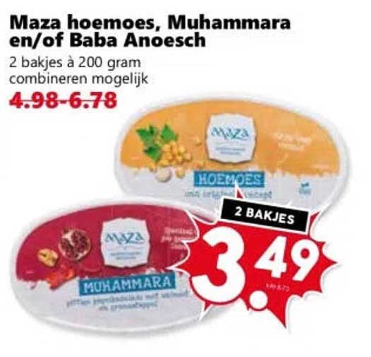 Maza Hoemoes, Muhammara En/Of Baba Anoesch 2 Bakjes Combineren Mogelijk ...