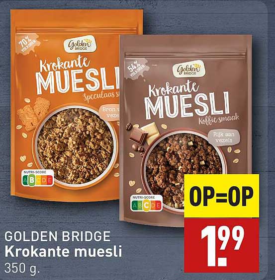 Golden Bridge Krokante Muesli aanbieding bij ALDI