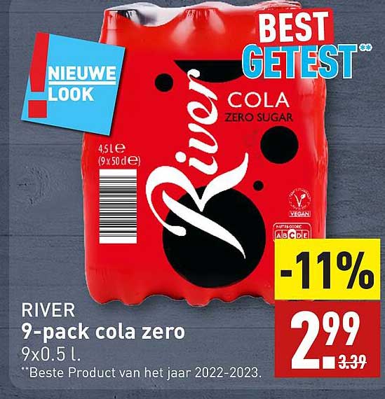 River 9-Pack Cola Zero Aanbieding bij ALDI - FolderFeest.nl
