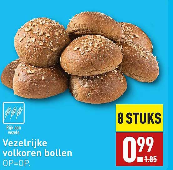 Vezelrijke Volkoren Bollen Aanbieding bij ALDI - FolderFeest.nl