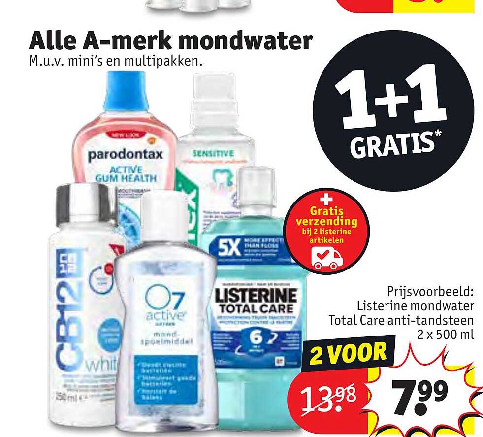 Alle A-Merk Mondwater aanbieding bij Kruidvat