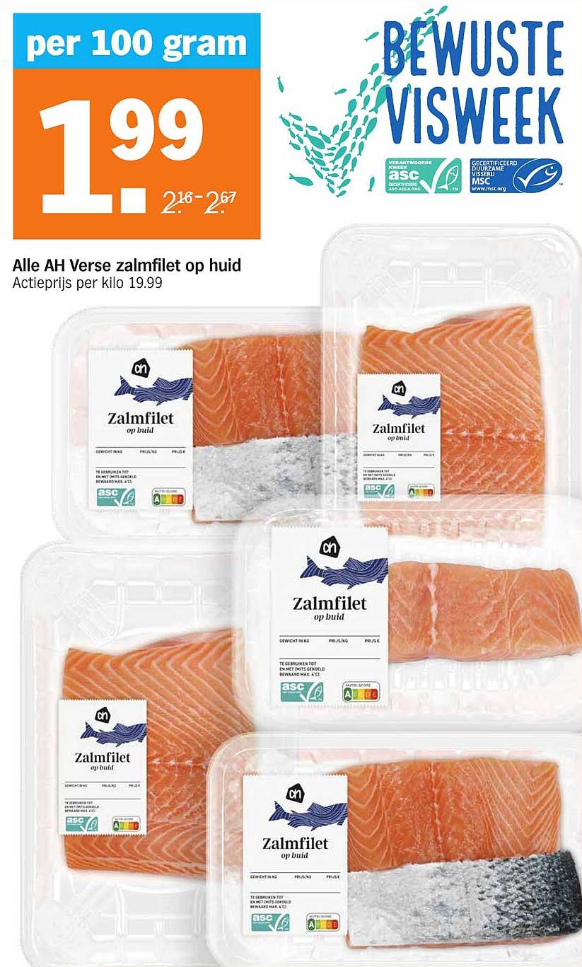 Alle Ah Verse Zalmfilet Op Huid Aanbieding bij Albert Heijn ...